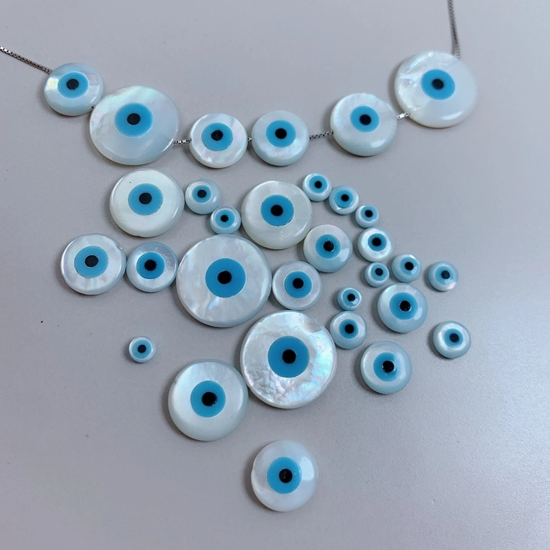Wholesale Natural Mother of Pearl Shell Evil Eye Beads For DIY Jewelry ...