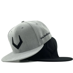 Wholesale Flat Brim Baseball Cap with 3D V Embroidery Cotton Snapback ...