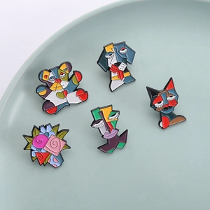 Wholesale Abstract Enamel Pin Zinc Alloy Geometric Brooch For Women Men ...