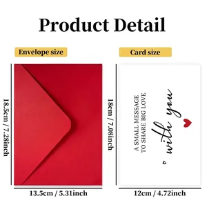 Wholesale Romantic Heart Greeting Card with Red Envelope for Valentine ...