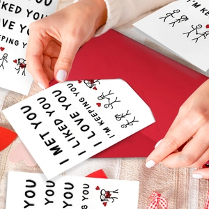Wholesale Romantic Stickman Greeting Card with Red Envelope for Lovers ...