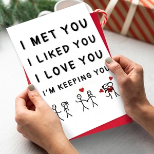 Wholesale Romantic Stickman Greeting Card with Red Envelope for Lovers ...