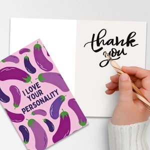 Wholesale Humorous Eggplant Greeting Card With Red Envelope For ...