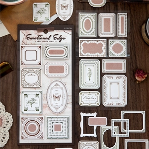 Wholesale Retro Cardstock Stickers with Botanical Frames For Journaling ...