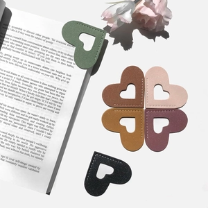 Wholesale Heart PU Leather Page Corner Bookmark For Readers Gift - Everful