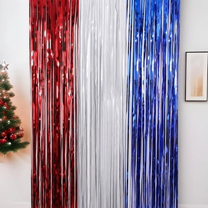 Wholesale Patriotic Independence Day Metallic Fringe Curtain Backdrop ...