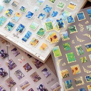Wholesale Vintage Gilded Embossed Oil Painting Nail Art Stickers - Everful