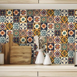 Wholesale Moroccan Style Retro Tile Stickers PVC Waterproof Self ...