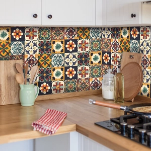 Wholesale Moroccan Style Retro Tile Stickers PVC Waterproof Self ...
