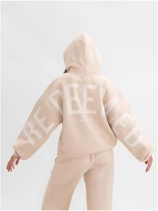 Wholesale Women Oversized Letter Print Polyester Hooded Sweatshirt ...