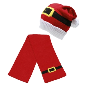 Wholesale Christmas Santa Claus Knitted Hat And Scarf Set For Adults ...