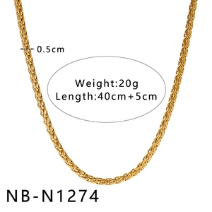 Wholesale Stainless Steel 18K Gold Plated Snake Bone Chain Necklace ...