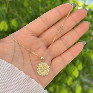 Wholesale Virgin Mary Pendant Necklace in 18K Gold Plated Copper For ...
