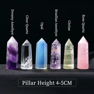 Wholesale Natural Crystal Point Hexagonal Healing Wand Ornament - Everful