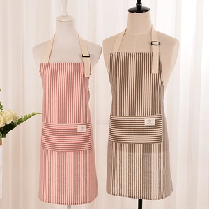 Wholesale Waterproof Cotton Linen Kitchen Apron With Pockets For Women ...