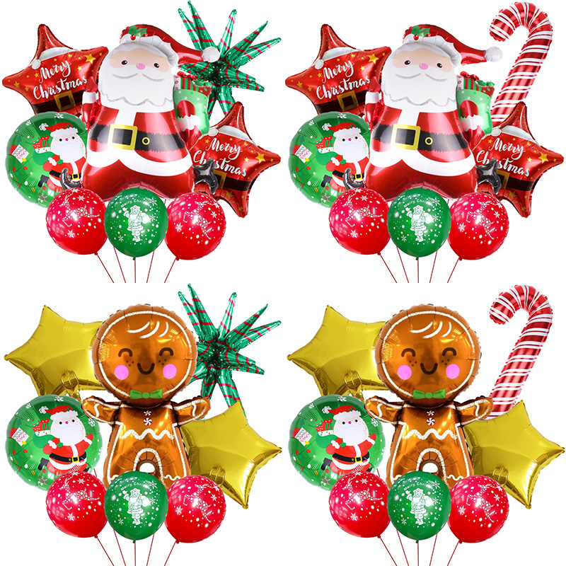 Ballons de Noël en Aluminium et Latex Accessoires de Fête Père Noël en ...