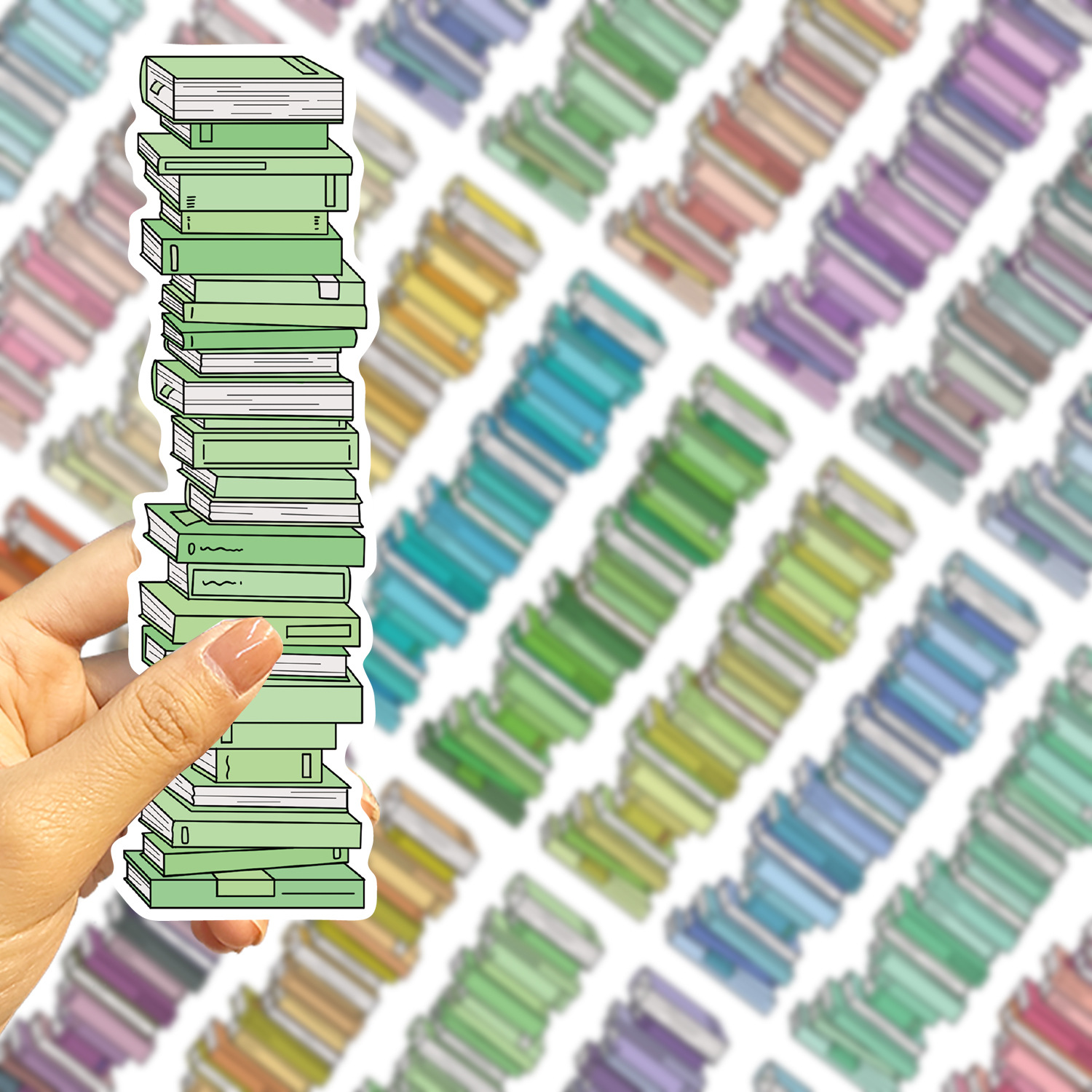 Wholesale Creative Book Stack Shaped Paper Bookmarks For Students - Everful