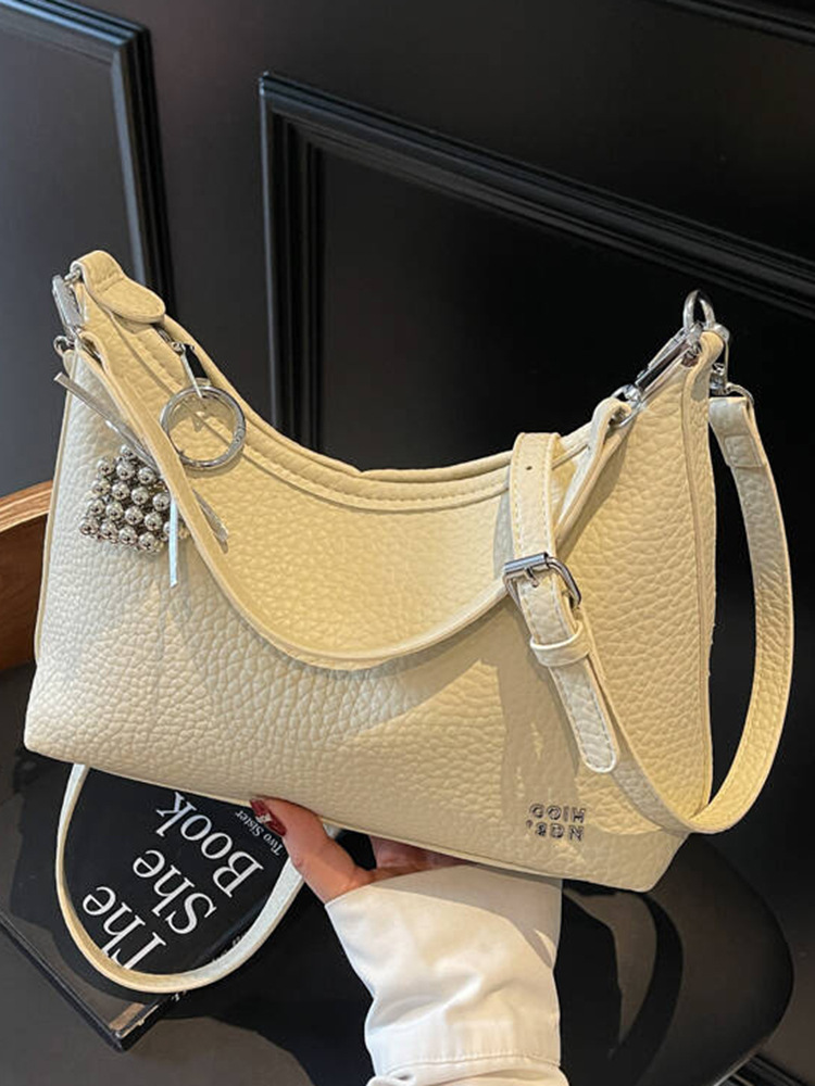 Wholesale PU Leather Small Square Shoulder Bag With Heart Pendant - Everful