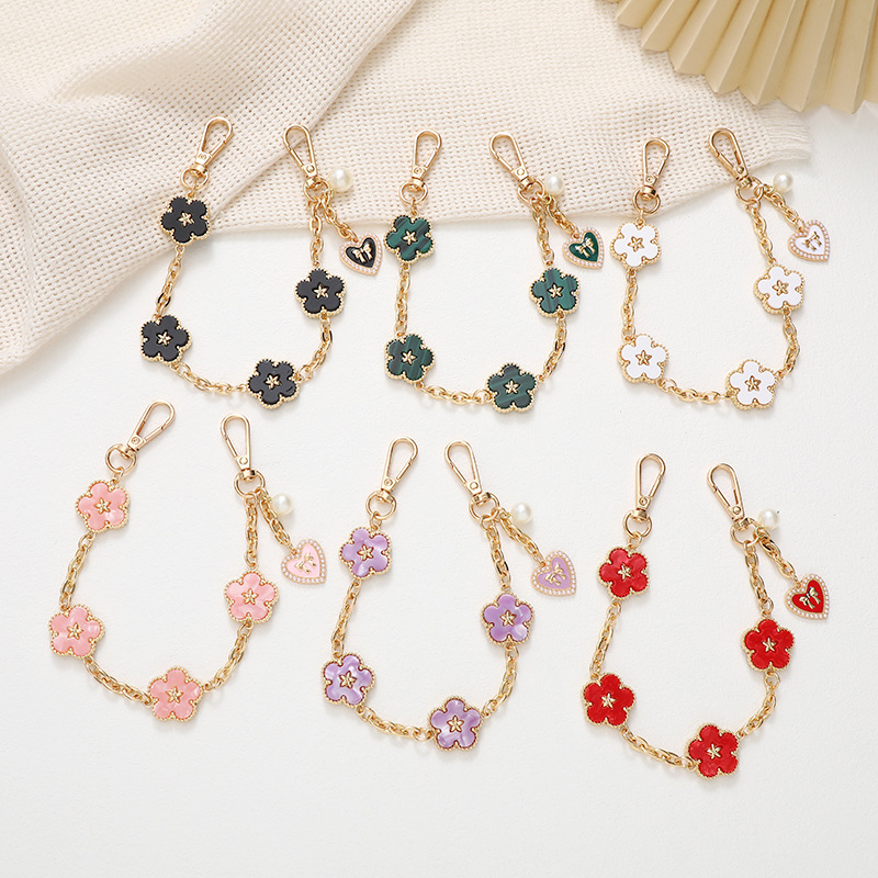 Wholesale Alloy Metal Chain Floral Bag Charm With Artificial Pearl ...