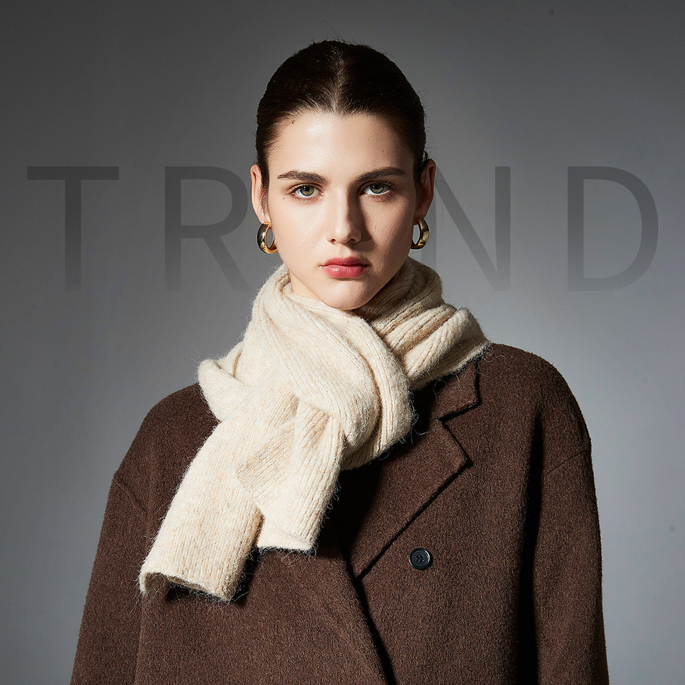 Wholesale Women Winter Knit Wool Blend Warm Ribbed Long Scarf - Everful
