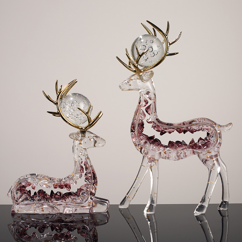 Wholesale Modern Reindeer Ornaments Resin Craft With Gold Foil For Home ...
