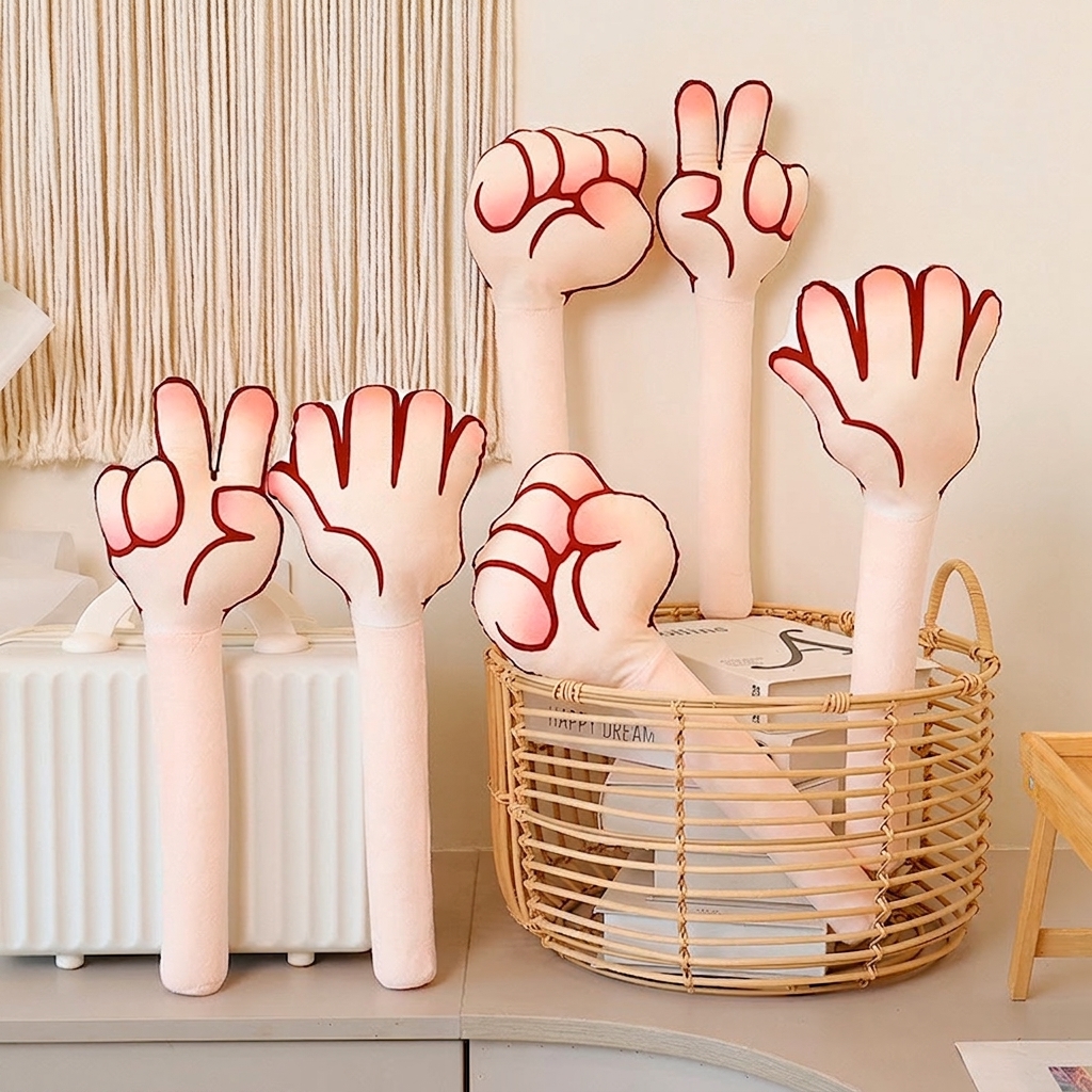 Wholesale Rock Paper Scissors Plush Toy Creative Hand Gesture Pillow ...