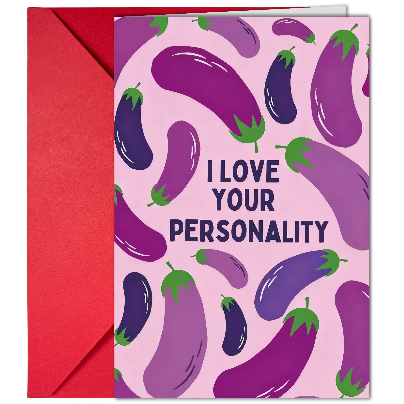 Wholesale Humorous Eggplant Greeting Card With Red Envelope For ...