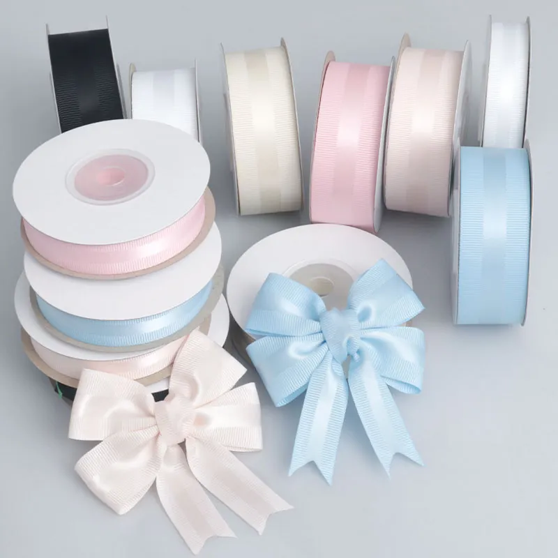 Wholesale Solid Color Polyester Grosgrain Satin Ribbon Roll - Everful