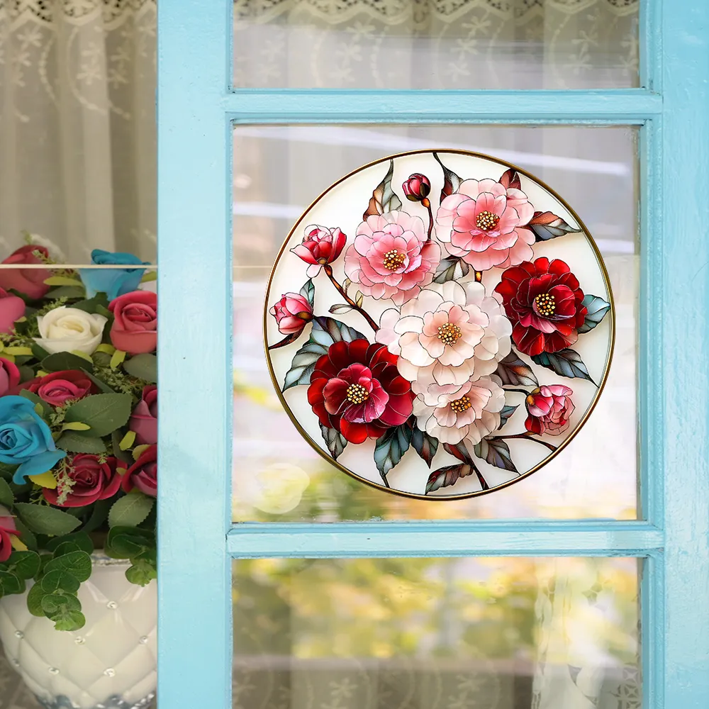 Wholesale Round Stained Glass Effect Static Cling Window Sticker ...
