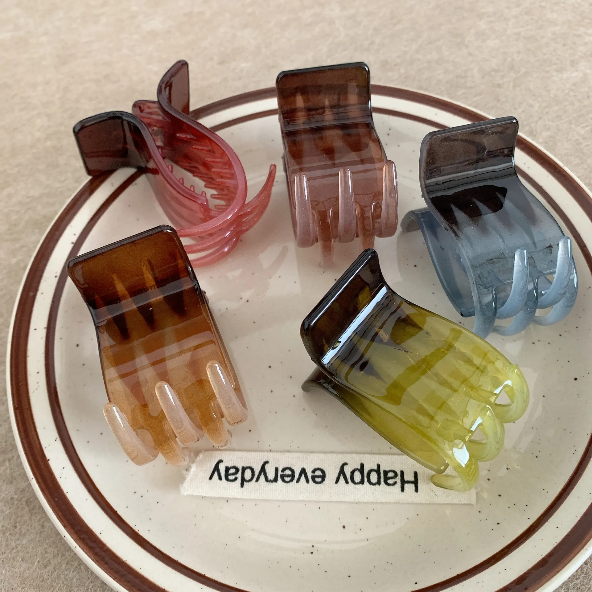 Wholesale Acrylic Hair Claw Clip Minimalist Gradient Rectangle Hairpin ...