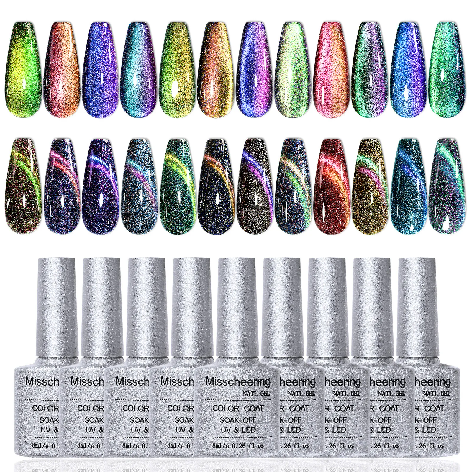 Wholesale Cat Eye Nail Gel Polish Quicksand Sparkle UV LED Gel - Everful