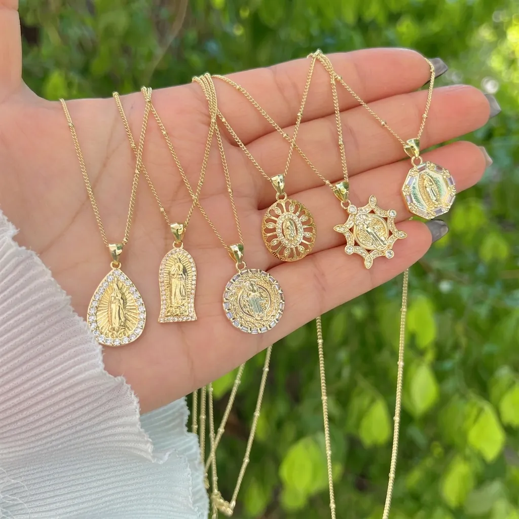 Wholesale Virgin Mary Pendant Necklace in 18K Gold Plated Copper For ...